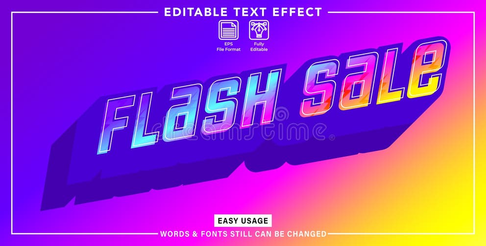 Editable Graphic Text Effect Flash Sale Style Stock Illustration ...