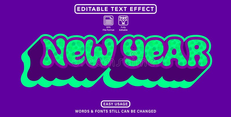 Editable Graphic Text Effect New Year Style Stock Vector - Illustration ... Editable Graphic Text Effect New Year Style Stock Vector - Illustration ...