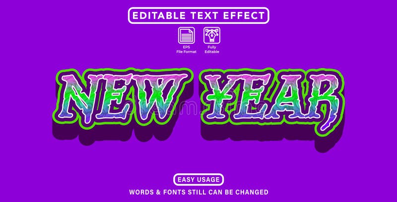 Editable Graphic Text Effect New Year Style Stock Vector - Illustration ... Editable Graphic Text Effect New Year Style Stock Vector - Illustration ...