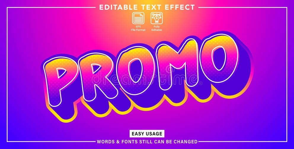 Editable Graphic Text Effect Promo Style Stock Illustration ...