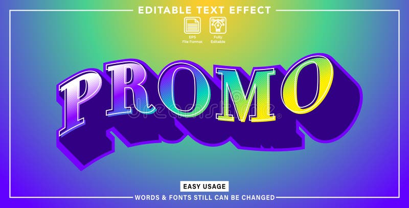 Editable Graphic Text Effect Promo Styles Stock Illustration ...