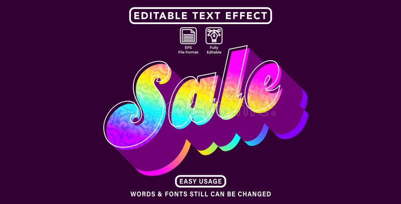 Editable Graphic Text Effect Sale Style Stock Vector - Illustration of ...