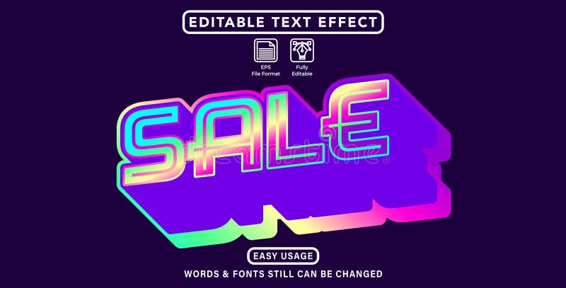 Editable Graphic Text Effect Sale Style Stock Vector - Illustration of ...