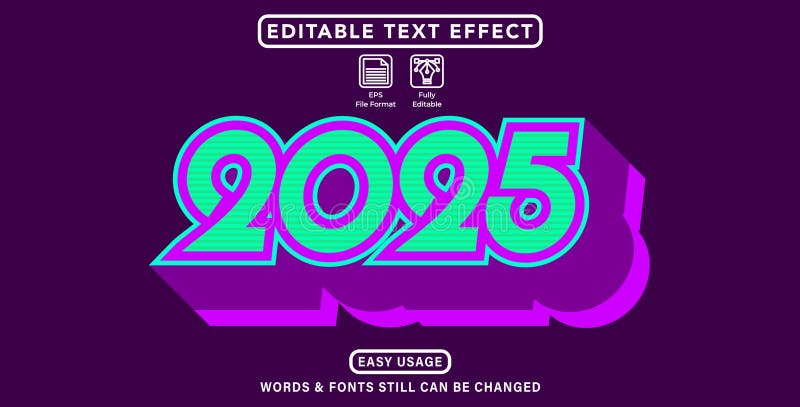Editable Graphic Text Effect 2025 Style Stock Illustration ...