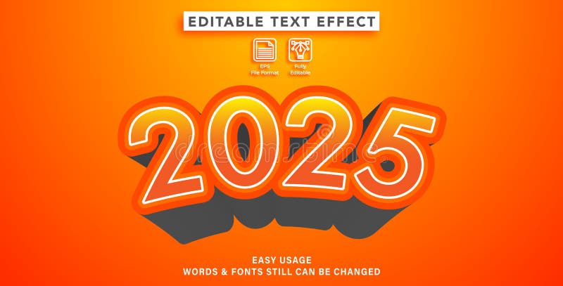 2025 Editable Graphic Text Effect Stock Vector - Illustration of ... 2025 Editable Graphic Text Effect Stock Vector - Illustration of ...