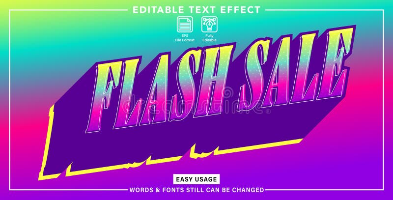 Editable Graphic Text Flash Sale Styles Stock Illustration ...