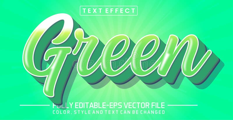 Editable Green Text Style Effect - Text Style Concept Stock Vector ...