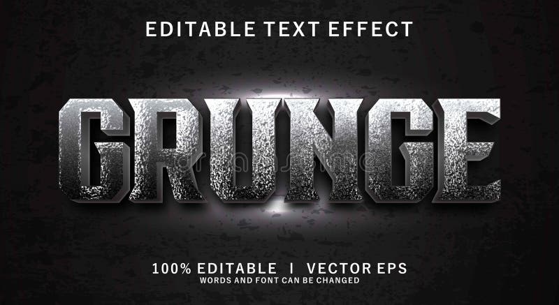 Grunge 3d Vector Text Effect with Modern Style Design Stock Vector ...