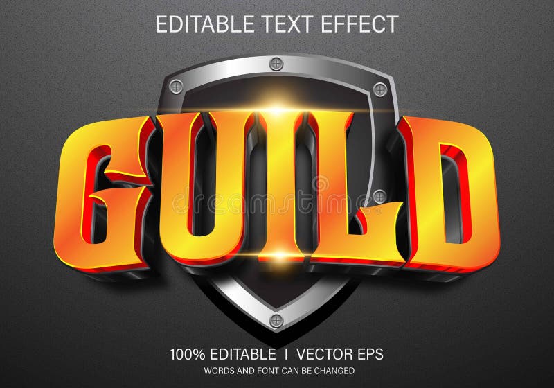 Guild 3d Vector Text Effect with Modern Style Design Stock Vector ...