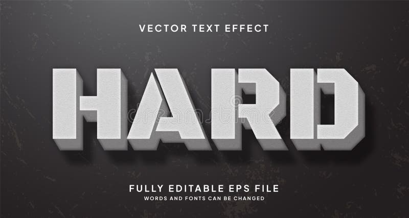 Editable Hard Text Effect with Wall Texture Stock Vector - Illustration ...