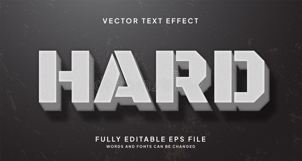 Editable Hard Text Effect with Wall Texture Stock Vector - Illustration ...