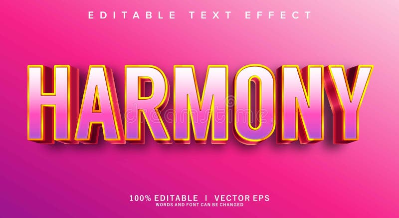 Harmony 3d Vector Text Effect with Modern Style Design Stock Vector - Illustration of guitar ...