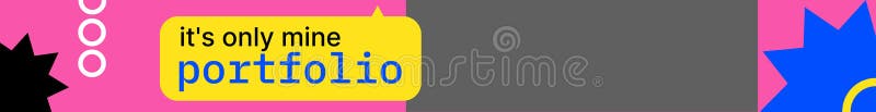 Editable Header for Portfolio in Pink and Yellow Colors Stock Vector ...