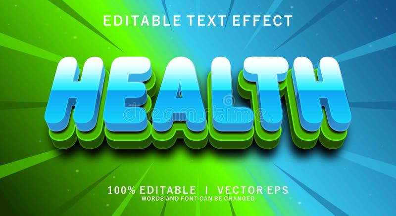 Health Vector Text Effect with Modern Style Design Stock Illustration ...