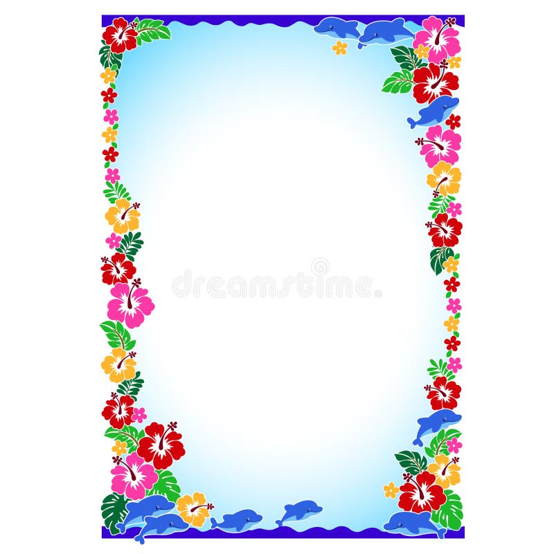 Hawaiian Flower Border Clip Art Page 4 | Hawaiian Flower Border