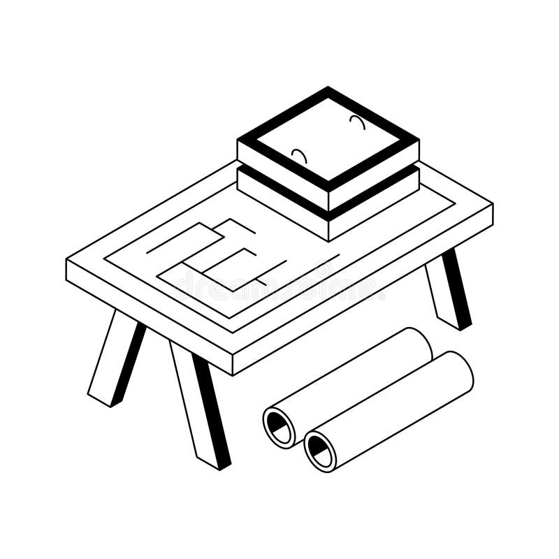 An Editable Icon of Drafting Table Designed in Isometric Style Stock ...