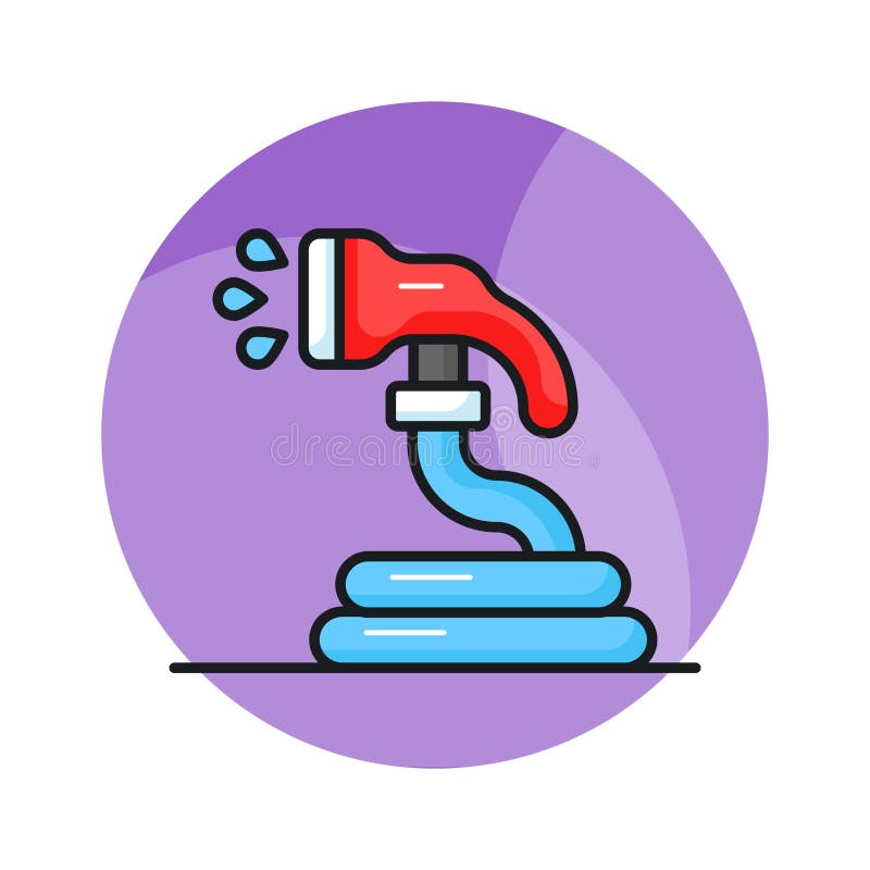 An Editable Icon of Garden Hose, Water Pipe Vector, Garden Equipment ...