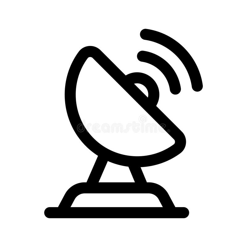 An Editable Icon of Parabolic Dish, Broadcasting Satellite Vector Stock ...