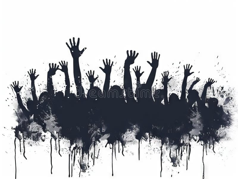 Editable Illustration of Mob Protest Stock Image - Image of zombie ...