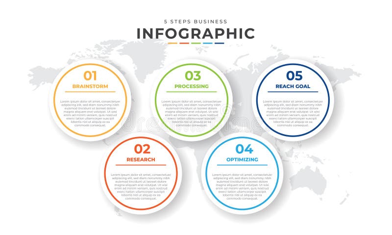 Editable Infographic Design. 5 Steps Business Infographic Process or ...