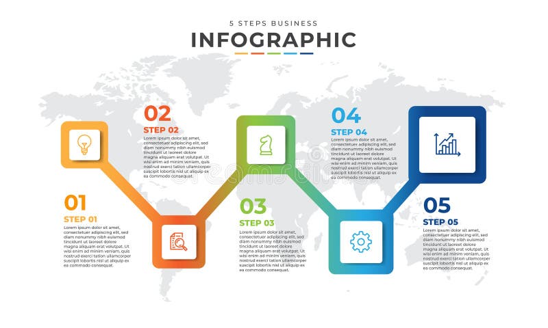 Editable Infographic Design. 5 Steps Business Infographic Process or ...