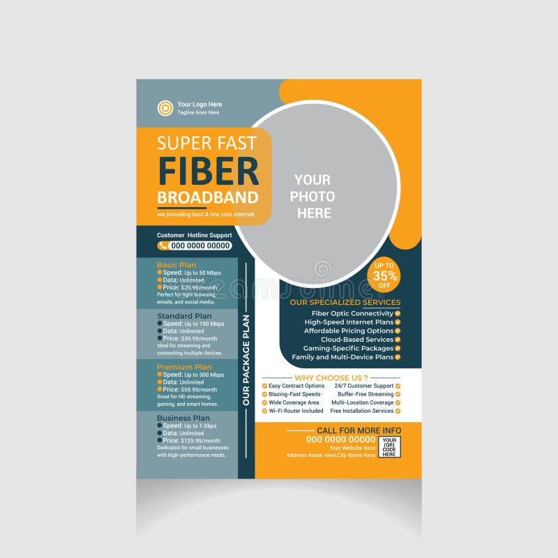 Editable Internet Broadband Flyer Design Template Stock Vector ...