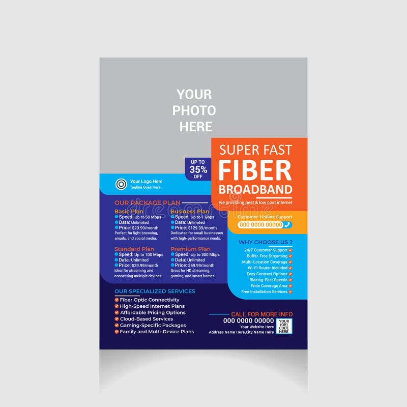 Editable Internet Broadband Flyer Design Template Stock Vector ...