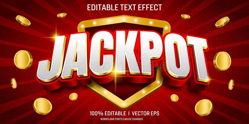 Jackpot Red Color Vector 3d Text Effect with Modern Style Design Stock ...