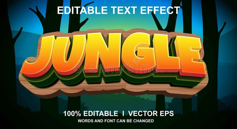 Jungle Vector Text Effect with Modern Style Design Stock Vector ...