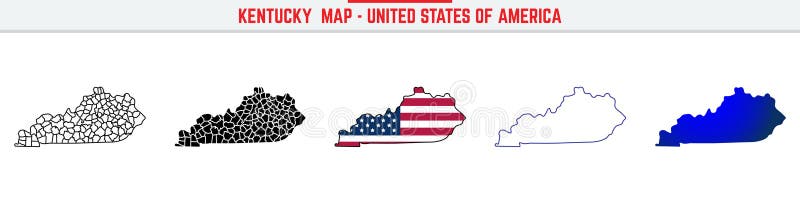 Kentucky Map with Editable Stroke Icon Stock Illustration ...
