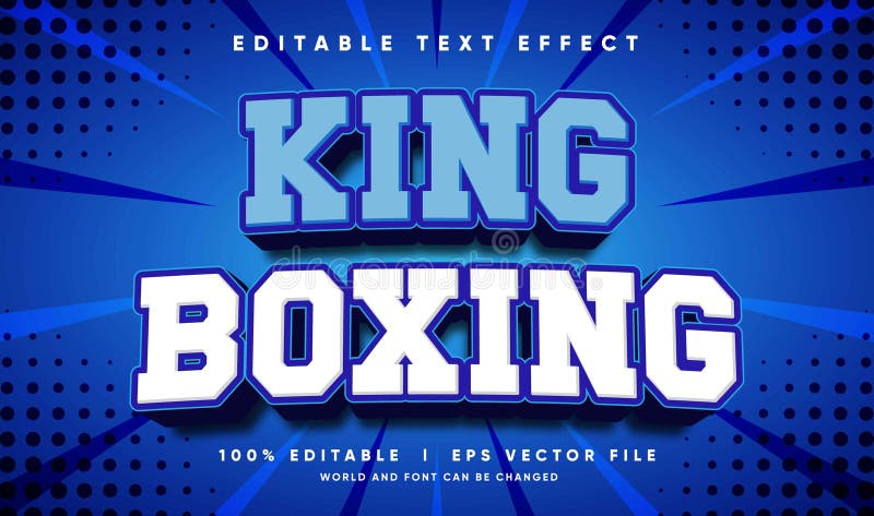 King Boxing Vector Text Effect with Modern Style Stock Vector ...