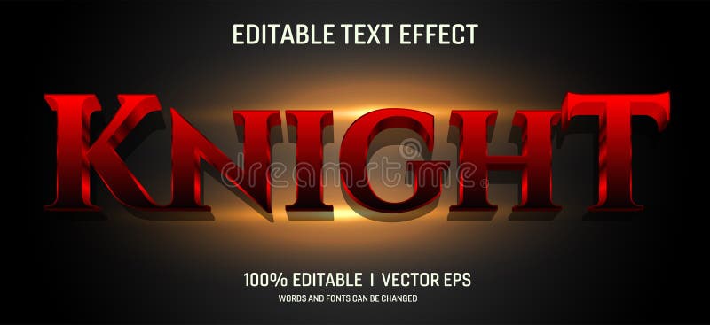 Editable Knight Vector Text Effect with Modern Style Design Stock ...
