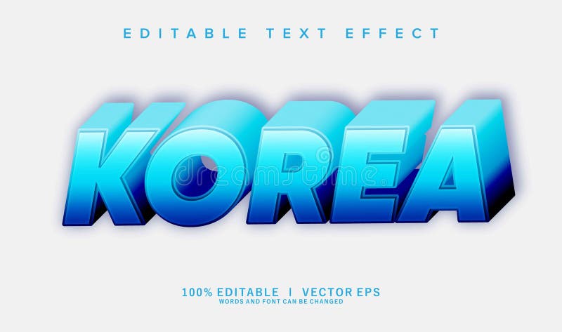 Korea Vector Text Effect with Modern Style Design Stock Vector - Illustration of poster, vector ...