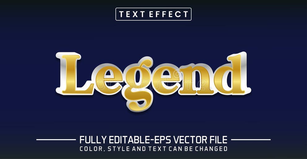 Editable Legend Text Effect Stock Vector - Illustration of font, vector ...