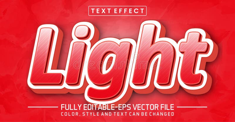 Editable Light Text Effect - Light Text Style Theme Stock Illustration ...