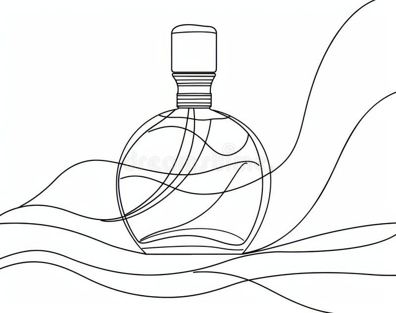 An Editable Line Drawing of a Perfume Bottle. it is an Outline Modern ...