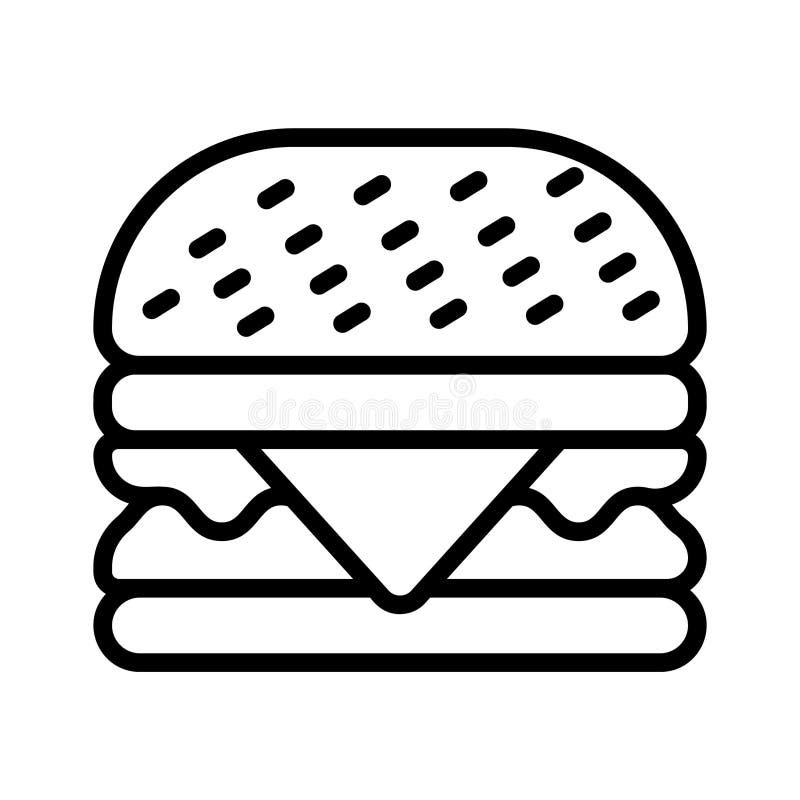 An Editable Line Icon of Burger Serving Stock Vector - Illustration of ...