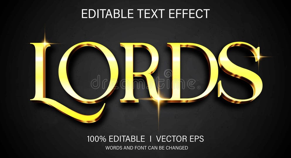 Lords 3d Vector Text Effect with Modern Style Design Stock Vector ...