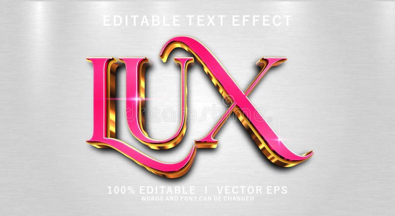 Lux 3d Vector Text Effect with Modern Style Design Stock Illustration ...
