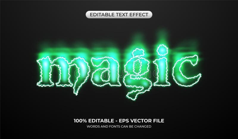 Editable Magic Spell Light Text Effect. Mystic Aura Text Effect with ...