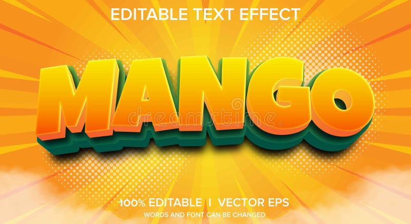 Mango Vector Text Effect with Modern Style Design Stock Vector ...