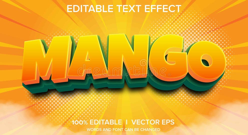 Mango Vector Text Effect with Modern Style Design Stock Vector ...