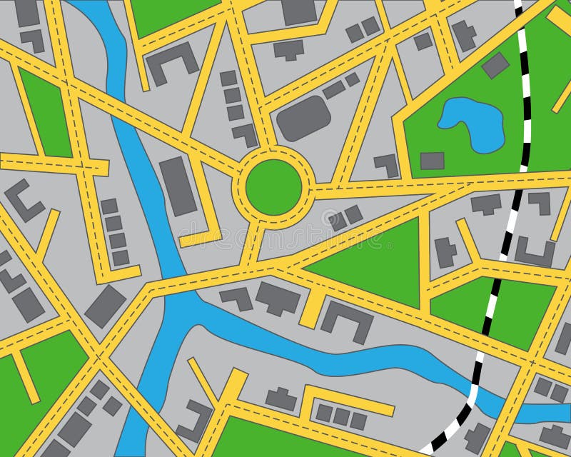 Map of Generic Urban City in Perspective Angle Stock Illustration ...