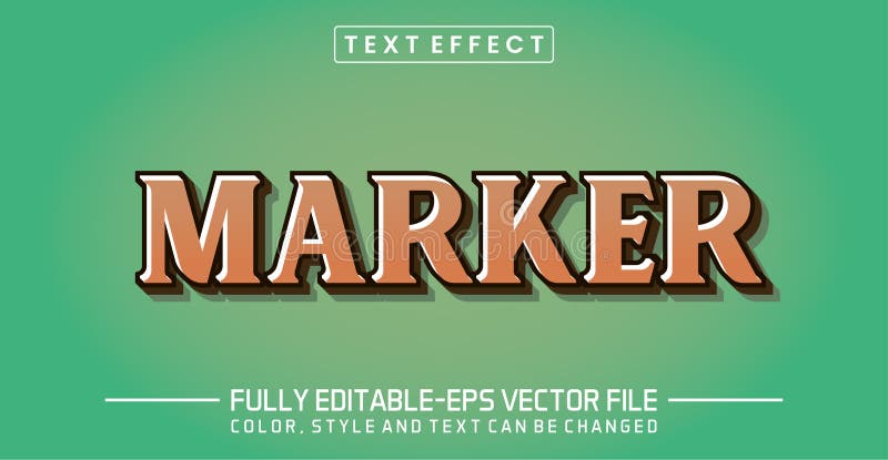 Editable Marker Text Effect Stock Vector - Illustration of typeface ...