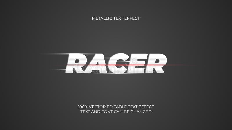 Editable Racer Metallic Text Effect Stock Illustrations – 8 Editable Racer Metallic Text Effect ...