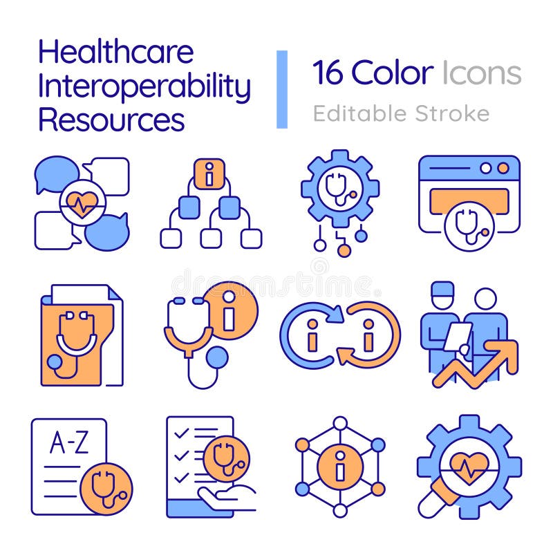 Editable Multicolor Thin Line Icons Set for HIR Stock Vector ...
