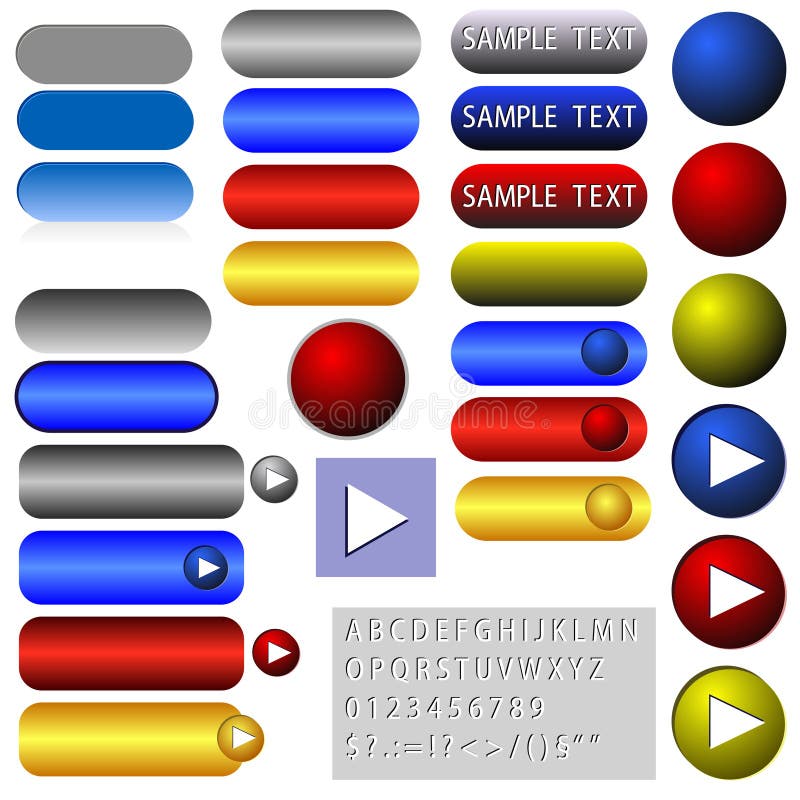 Editable Navigation Buttons - Vector Stock Vector - Illustration of ...