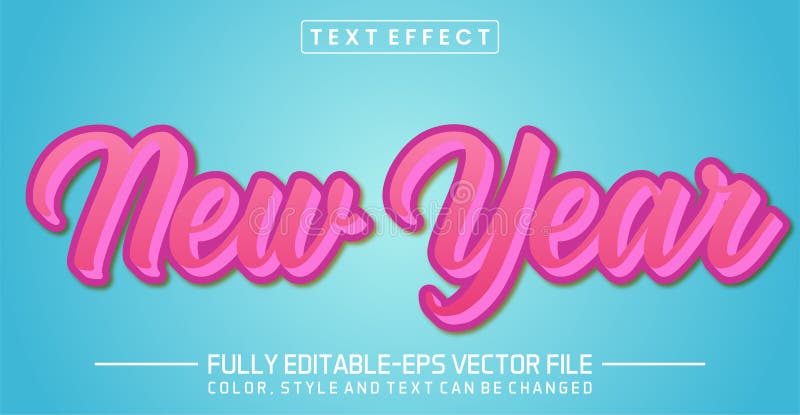 Editable New Year Text Effect New Year Text Style Theme Stock Illustration Illustration Of