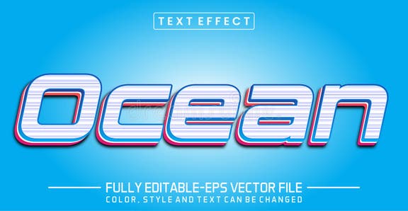 Editable Ocean Text Effect - Ocean Text Style Theme Stock Vector ...