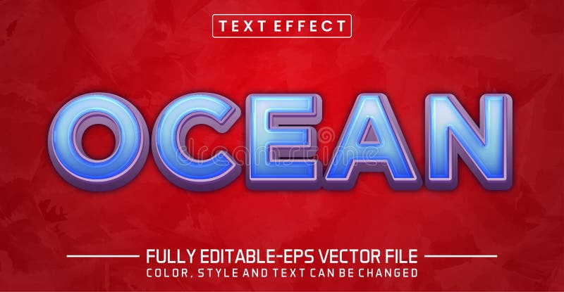 Editable Ocean Text Style Effect - Text Style Concept Stock Vector ...